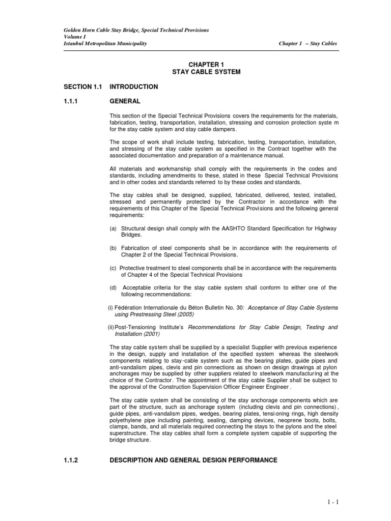 CHAPTER 1b - Stay Cable System | PDF | Pipe (Fluid Conveyance ...