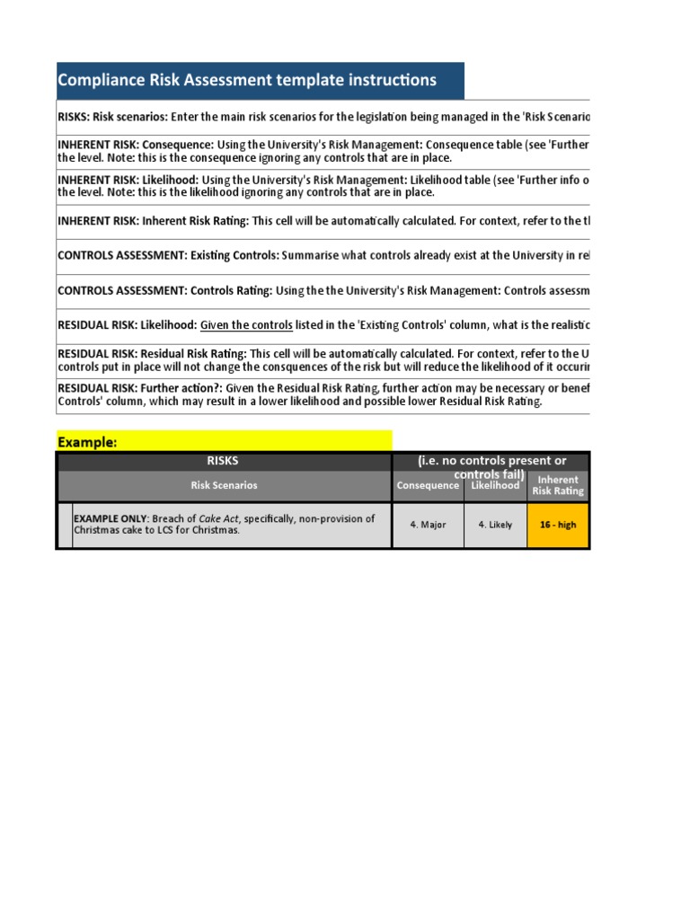 Compliance Risk Assessment Template | PDF | Risk | Risk Management