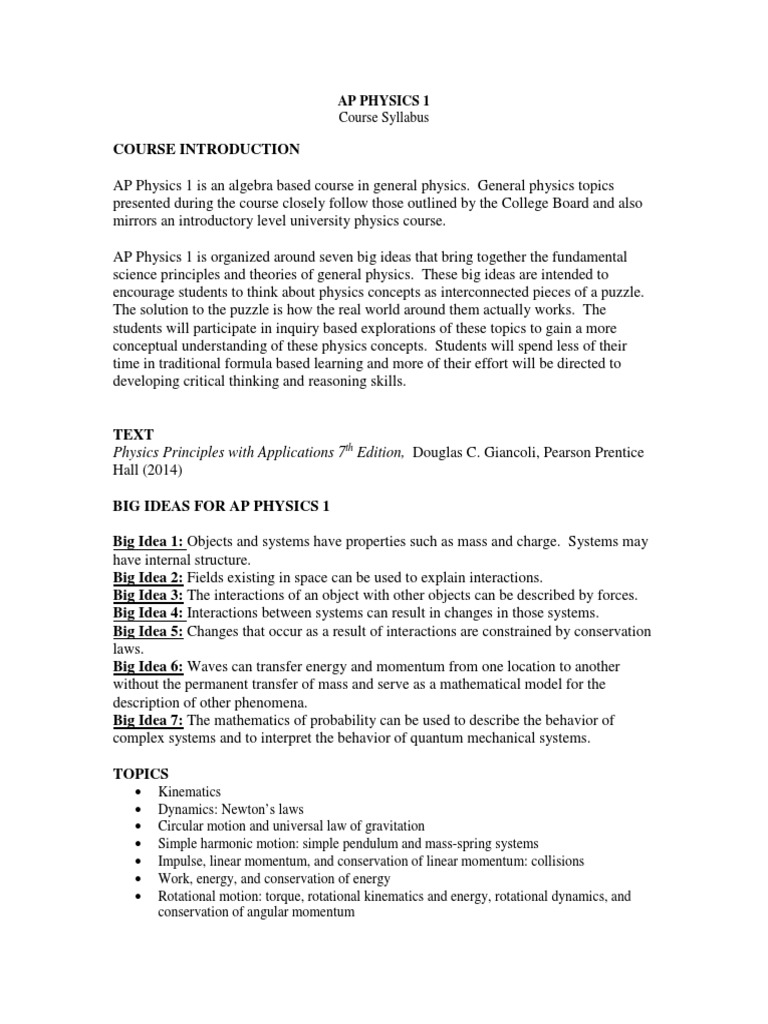 AP Physics 1 | PDF | Velocity | Acceleration