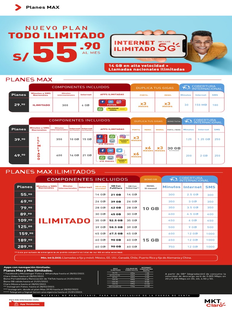 Ilimitado: Planes Max | PDF | Industrias de servicio | Videotelefonía