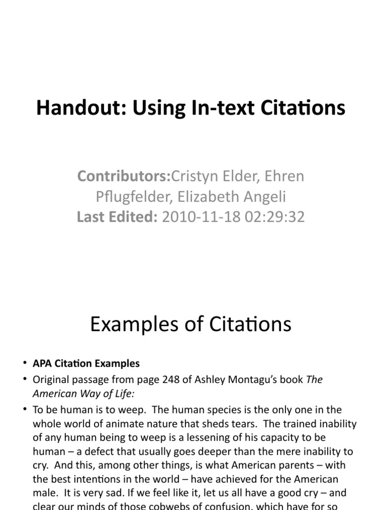 In-Text Citation | PDF