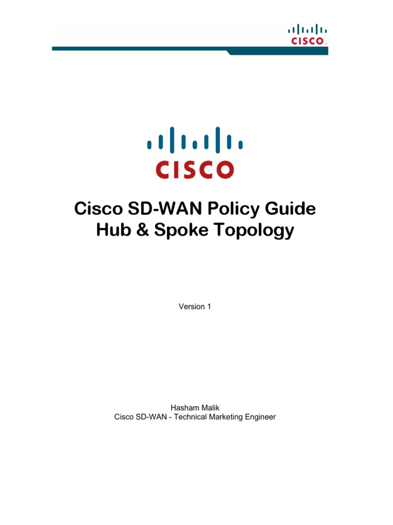 Cisco SD-WAN Hub & Spoke Policy Guide | PDF | Virtual Private Network ...