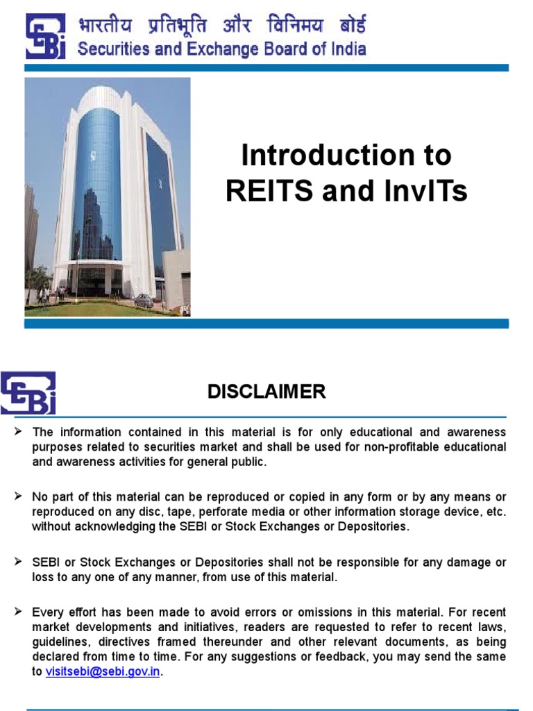 PPT-10 REITs - InvITs Presentaion | PDF | Real Estate Investment Trust ...