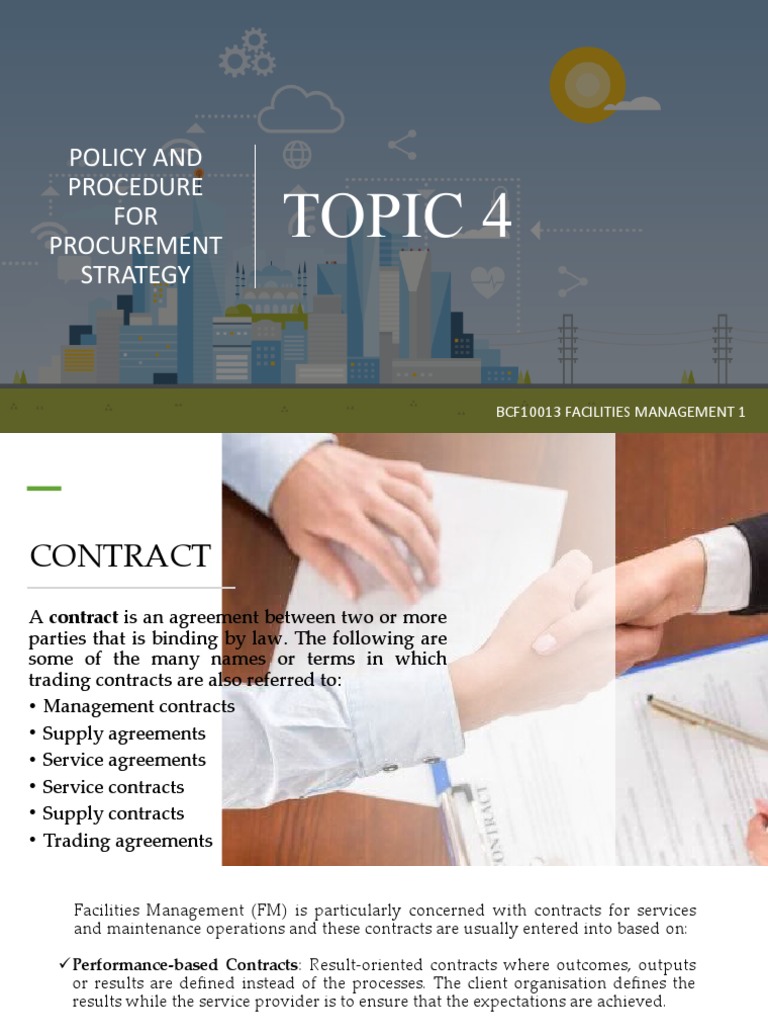 Topic 4: Policy and Procedure FOR Procurement Strategy | PDF ...