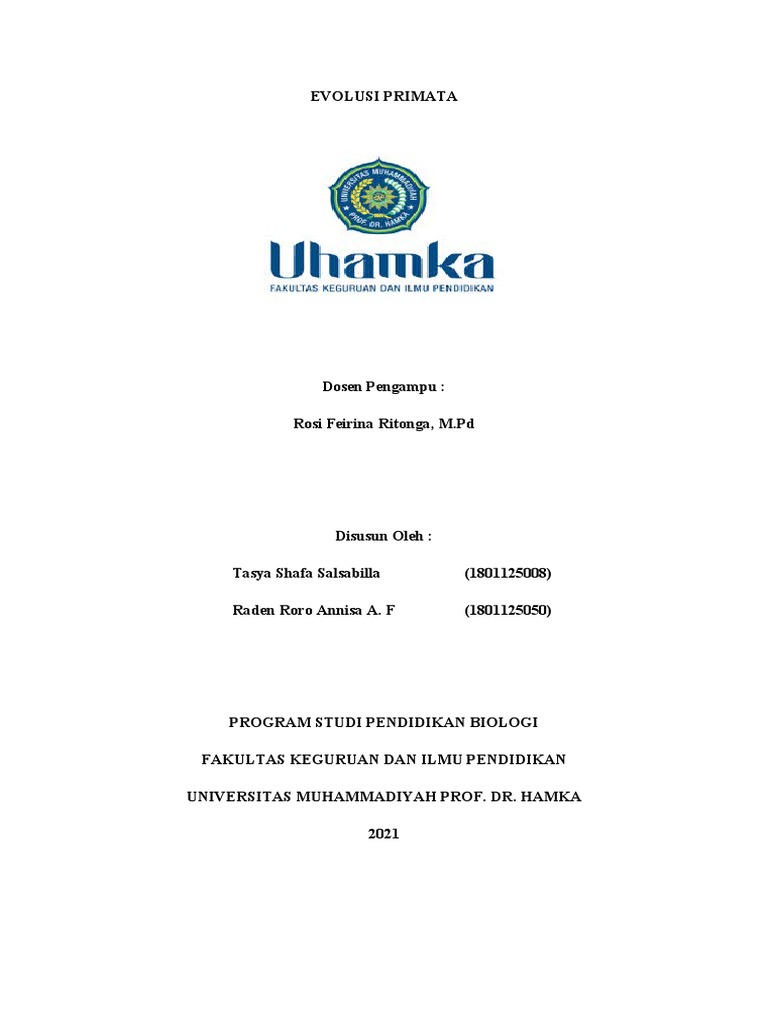 Makalah-Evolusi Primata (Kelompok 10) | PDF | Ilmu Sosial