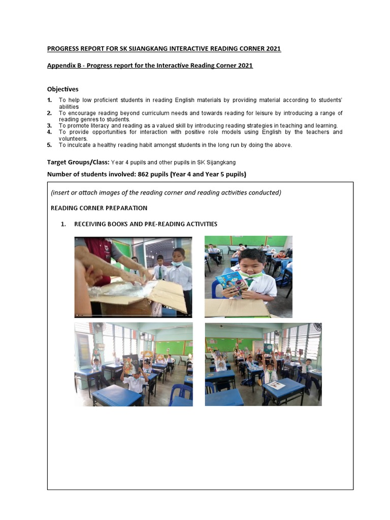 Appendix B Progress Report Template 2021 | PDF | Learning | Education Theory