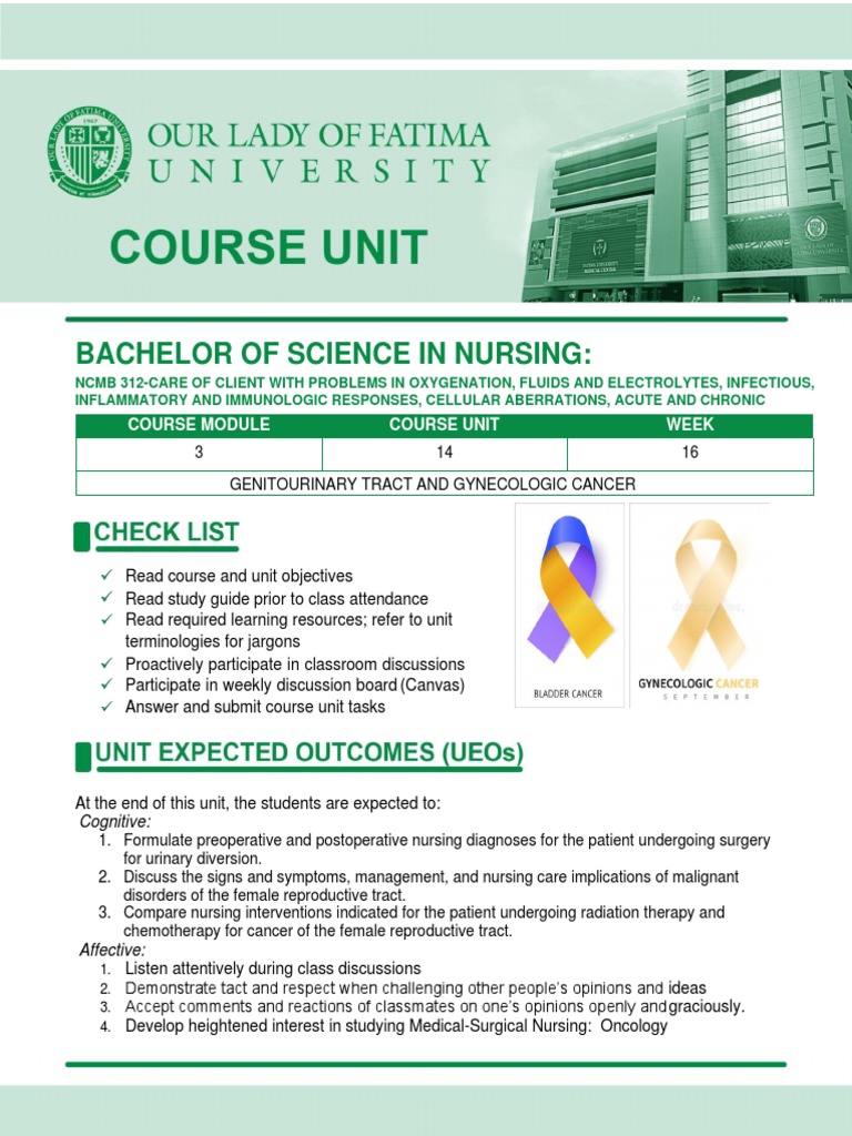 Bachelor of Science in Nursing:: Course Module Course Unit Week | PDF ...