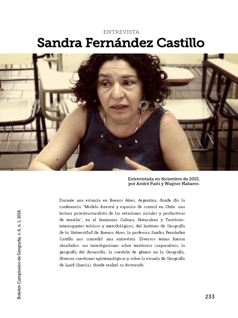 Entrevista Com Sandra Castillo | PDF | Geografía | Conocimiento