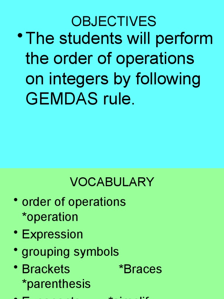 Order of Operations | PDF | Multiplication | Exponentiation