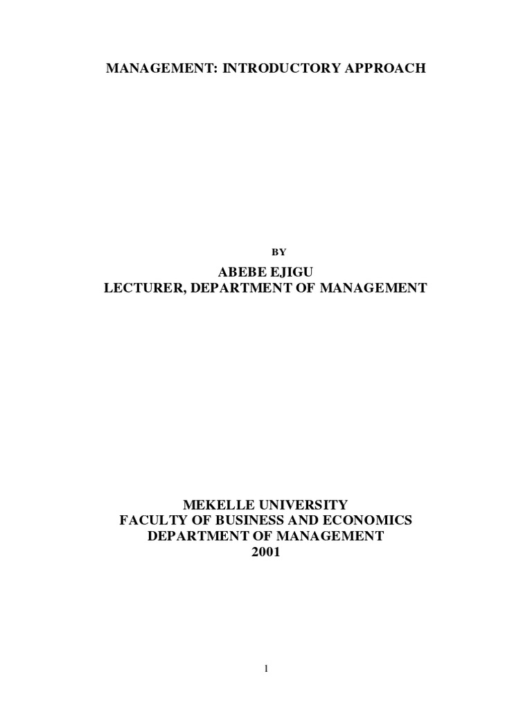 Introduction To Management | PDF | Science | Leadership