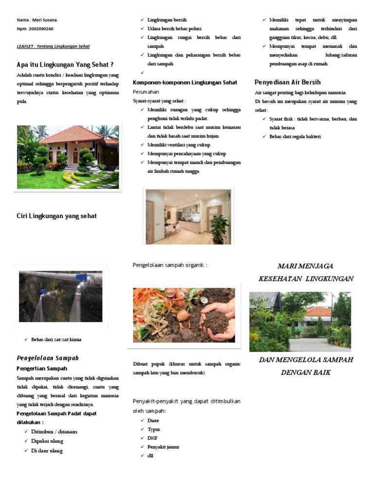 Leaflet Lingkungan Sehat1 | PDF