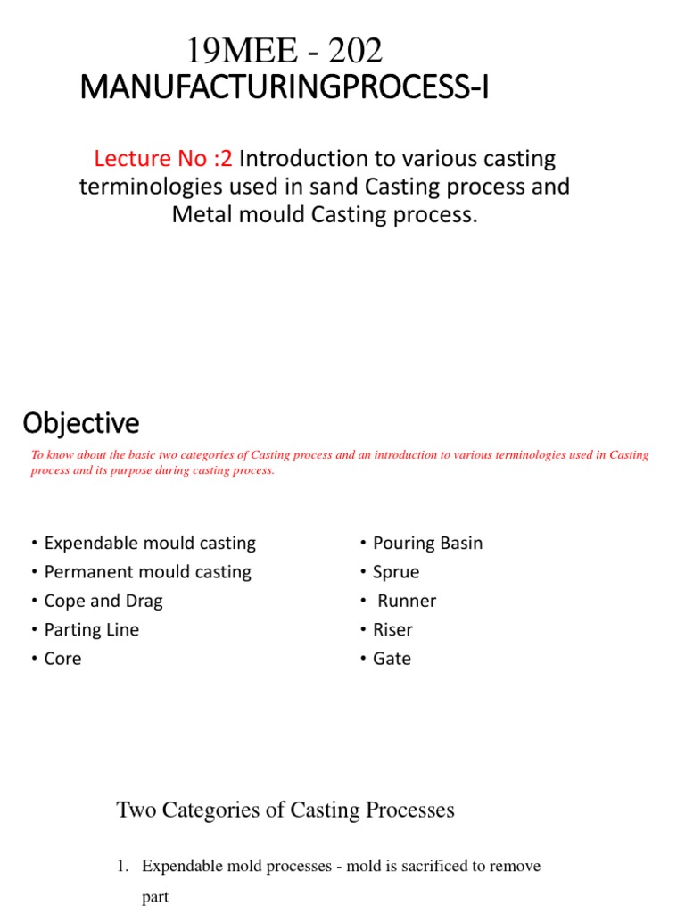 Lecture-2-An Overview of Sand Casting-Lecture Notes | PDF | Casting ...