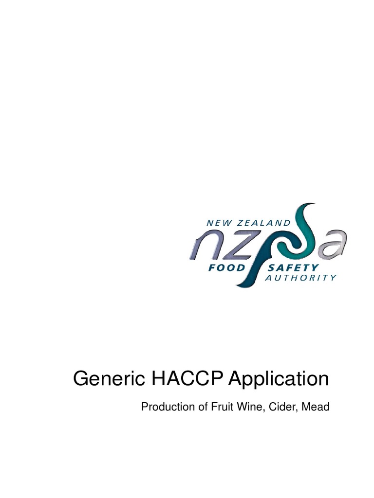Generic HACCP Application: Production of Fruit Wine, Cider, Mead | PDF ...
