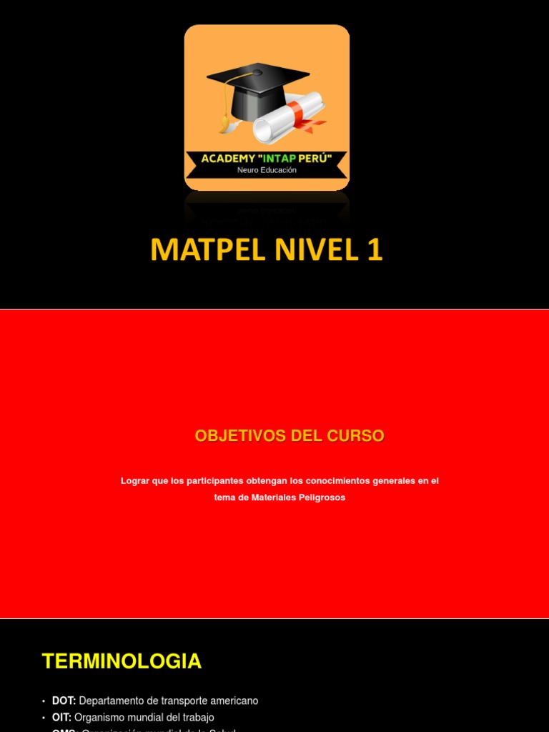 Matpel Clase N°1 Introducción Matpel | PDF | Mercancías peligrosas ...