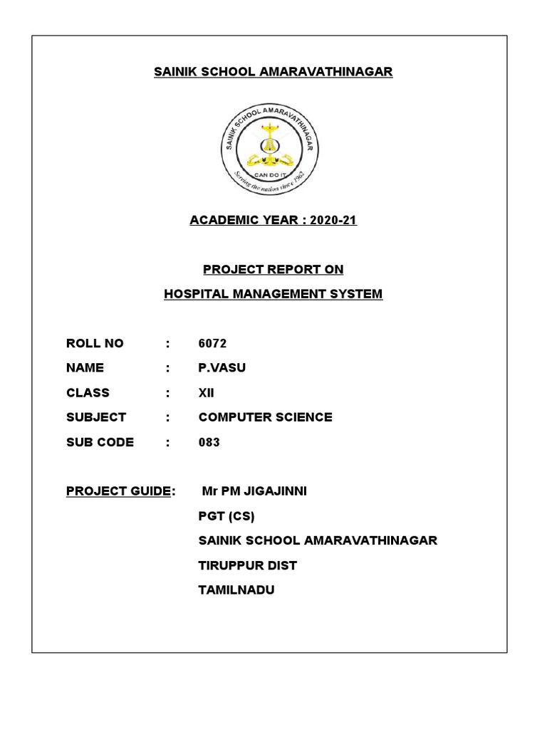 Hospital Management Code With Output Pdf Software Testing System