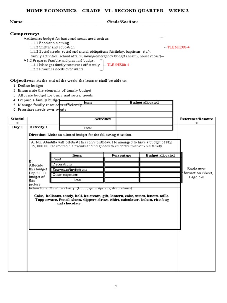Name: - Grade/Section | PDF | Budget | Income