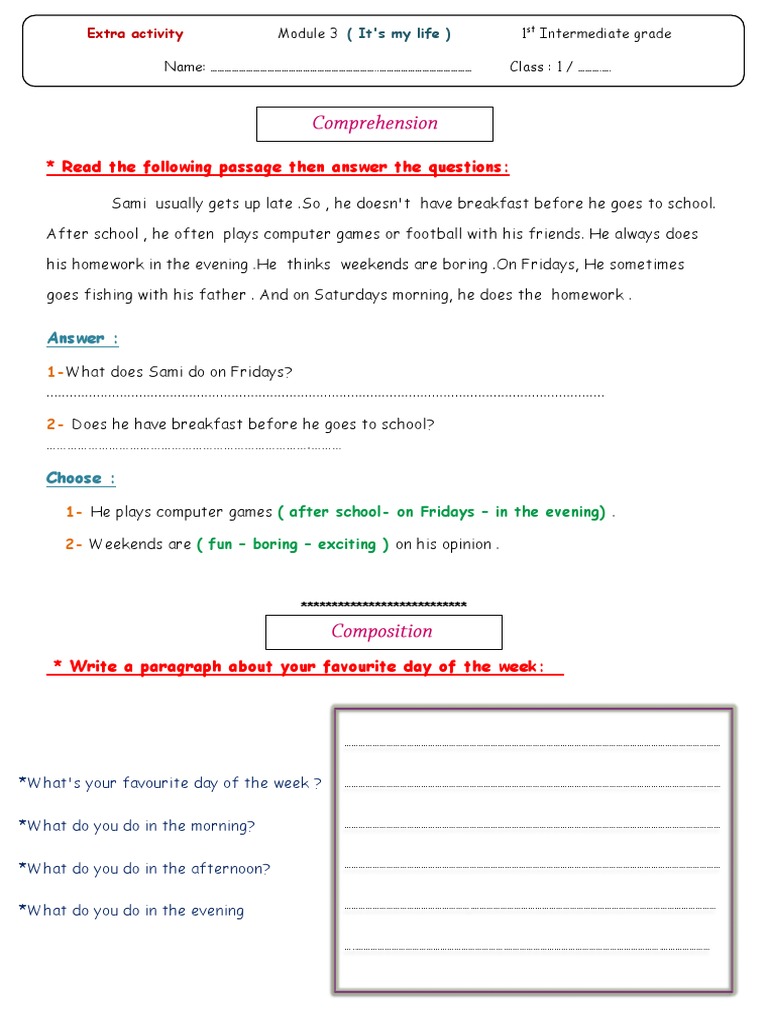 Extra Activity 3 For First Grade. | PDF | Home & Garden