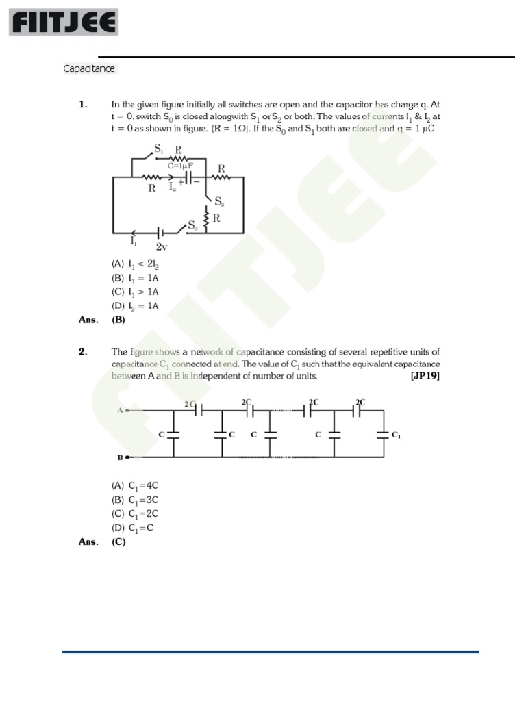 Capacitors, Current Electricity and Magnetism | PDF