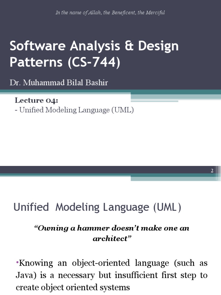 Lecture 4 - Introduction To UML | PDF | Unified Modeling Language | Use Case