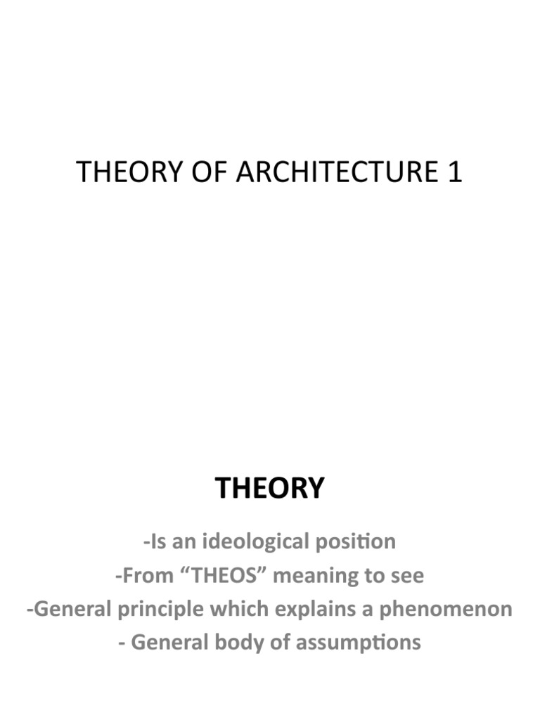 Theory of Architecture 1 Introduction 1 | PDF | Theory | Science