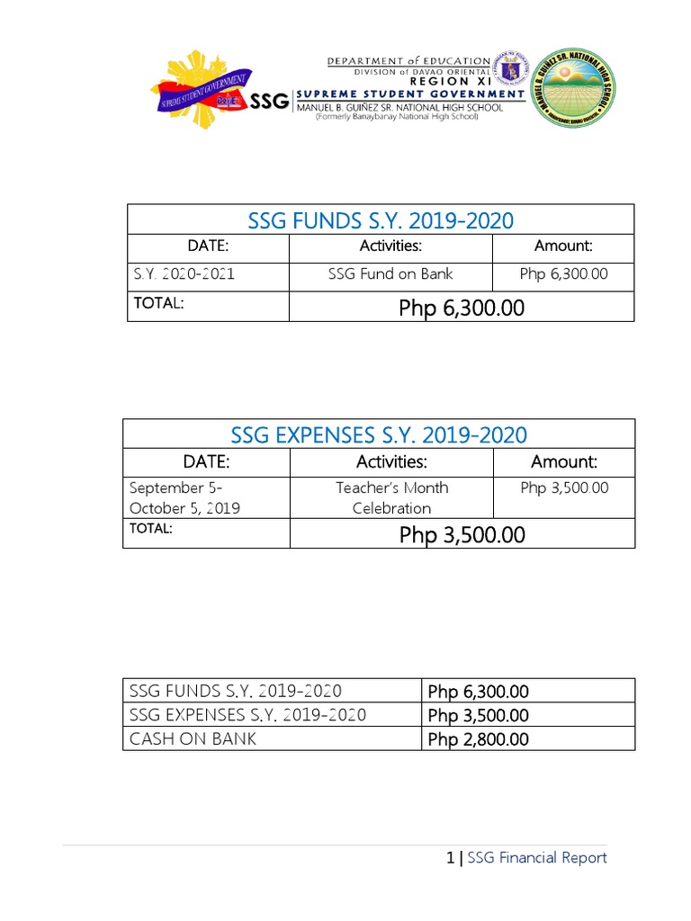 SSG Expenses Report Final 2020-2021 | PDF | Economies | Banking