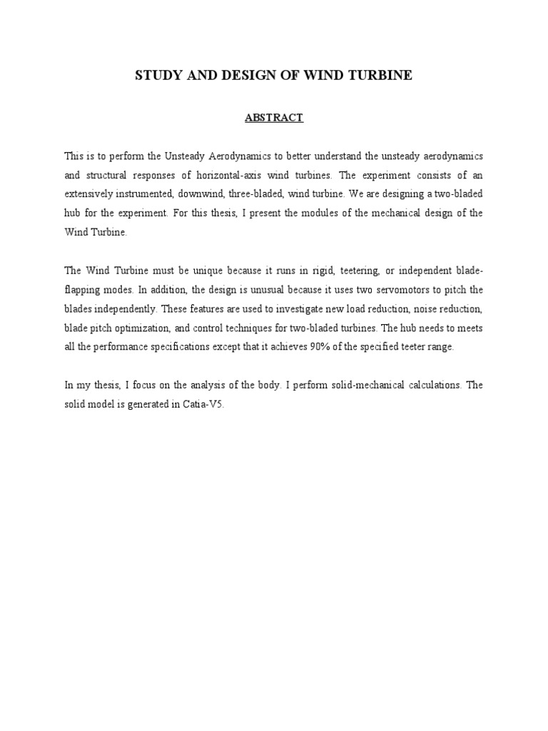 Abstract (Wind Turbine) | PDF