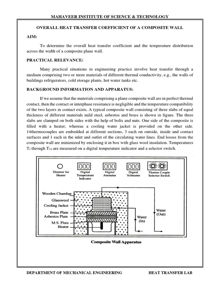 Heat Transfer Lab Manual and Experiments | PDF | Heat Transfer | Fluid ...