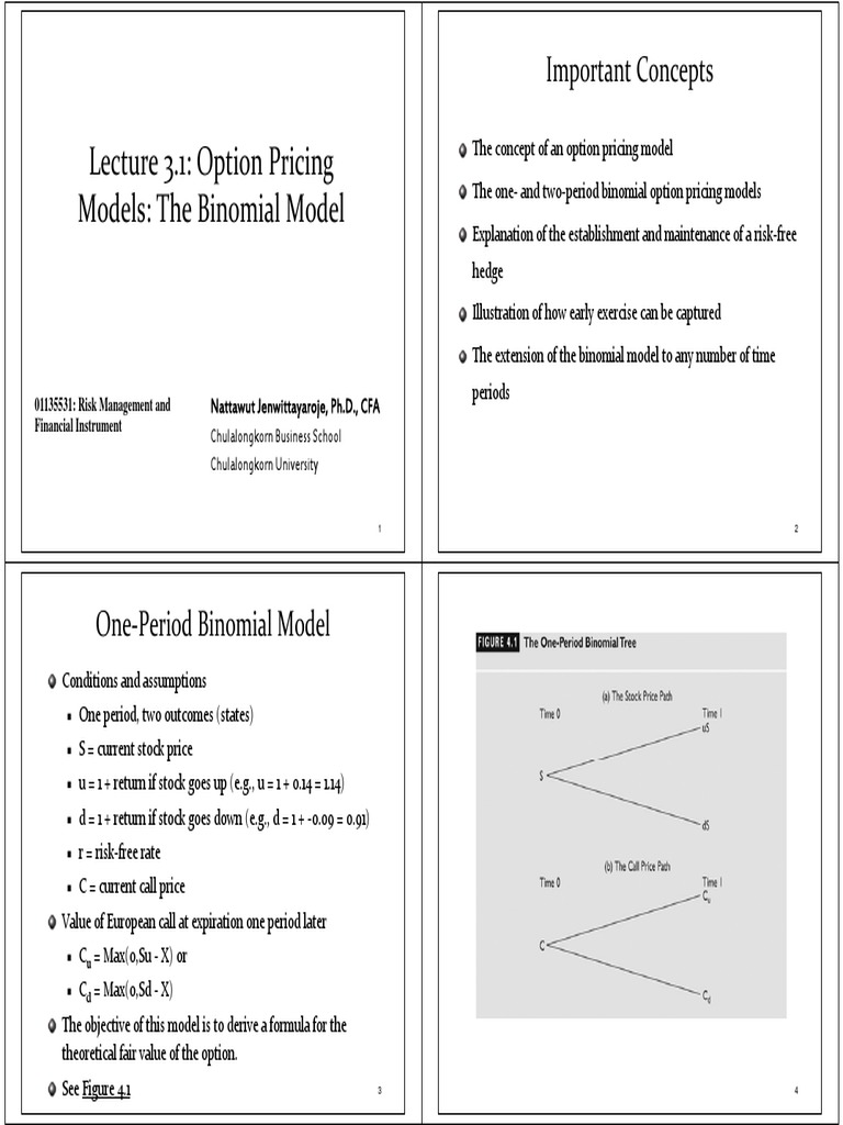 Option Pricing Models - Binomial | PDF | Option (Finance) | Put Option