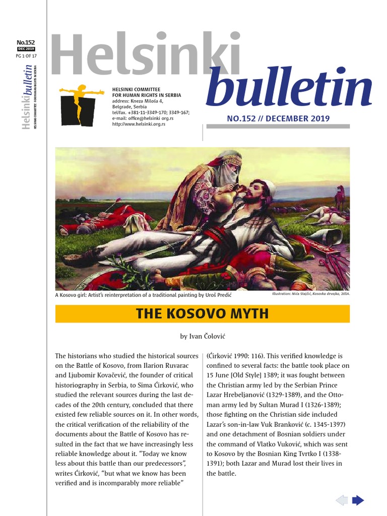 Ivan Colovic (2019) The Myth of Kosovo | PDF | Serbia