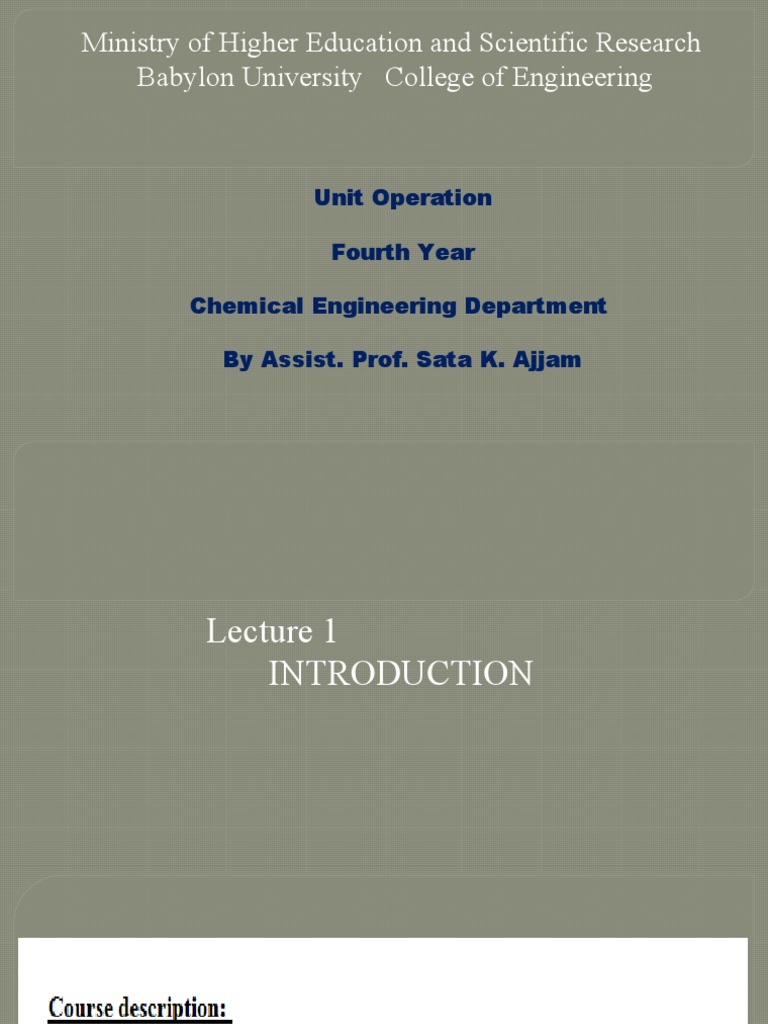 Ministry of Higher Education and Scientific Research Babylon University ...