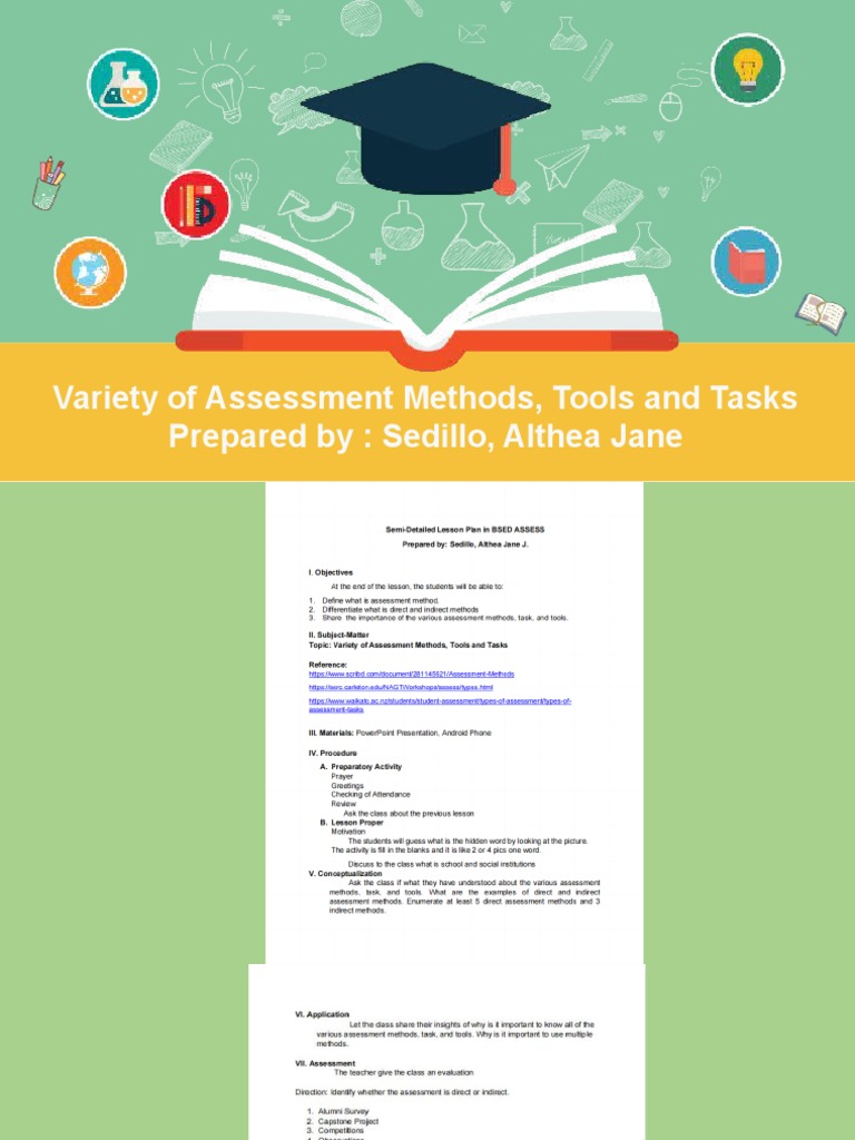 Assessment Methods and Tools Overview | PDF | Educational Assessment ...