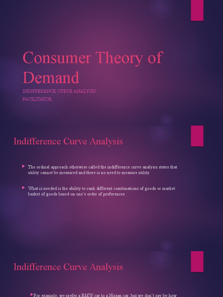 Consumer Theory of Demand (Indifference Curve Analysis) | PDF | Utility ...