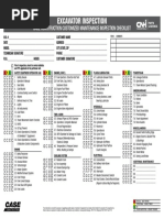 Excavator Pre-Use Inspection Checklist | PDF