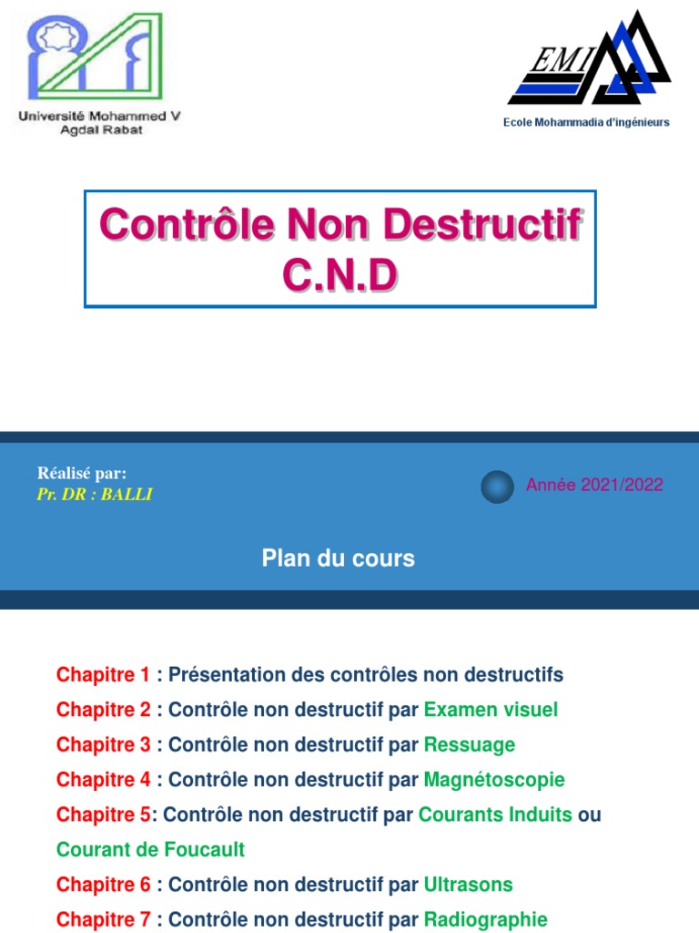 Chapitre 1 Et 2 CND | Download Free PDF | Contrôle non destructif