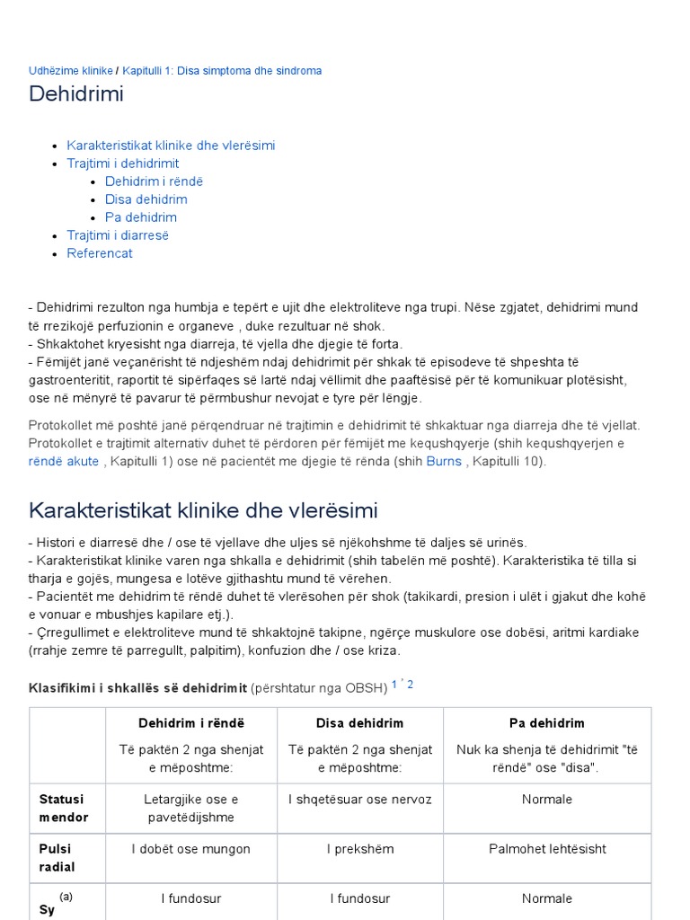 Dehidrimi - Udhëzime Klinike | PDF