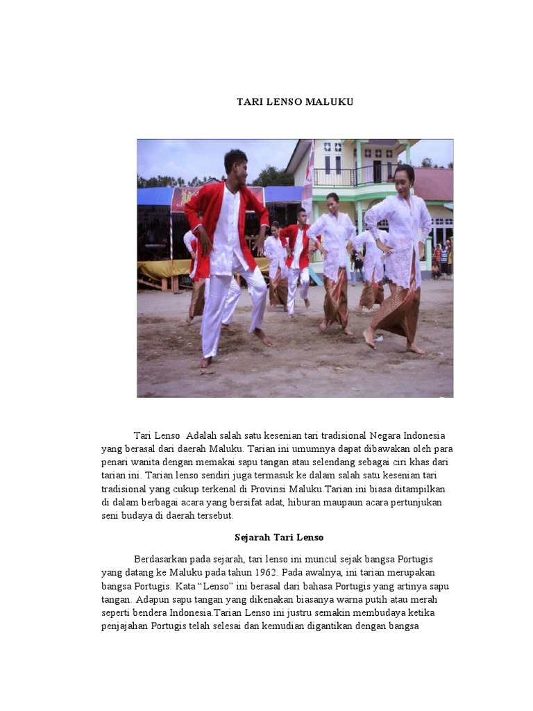 Tarian Rakyat Tradisional Maluku: Tari Lenso | PDF
