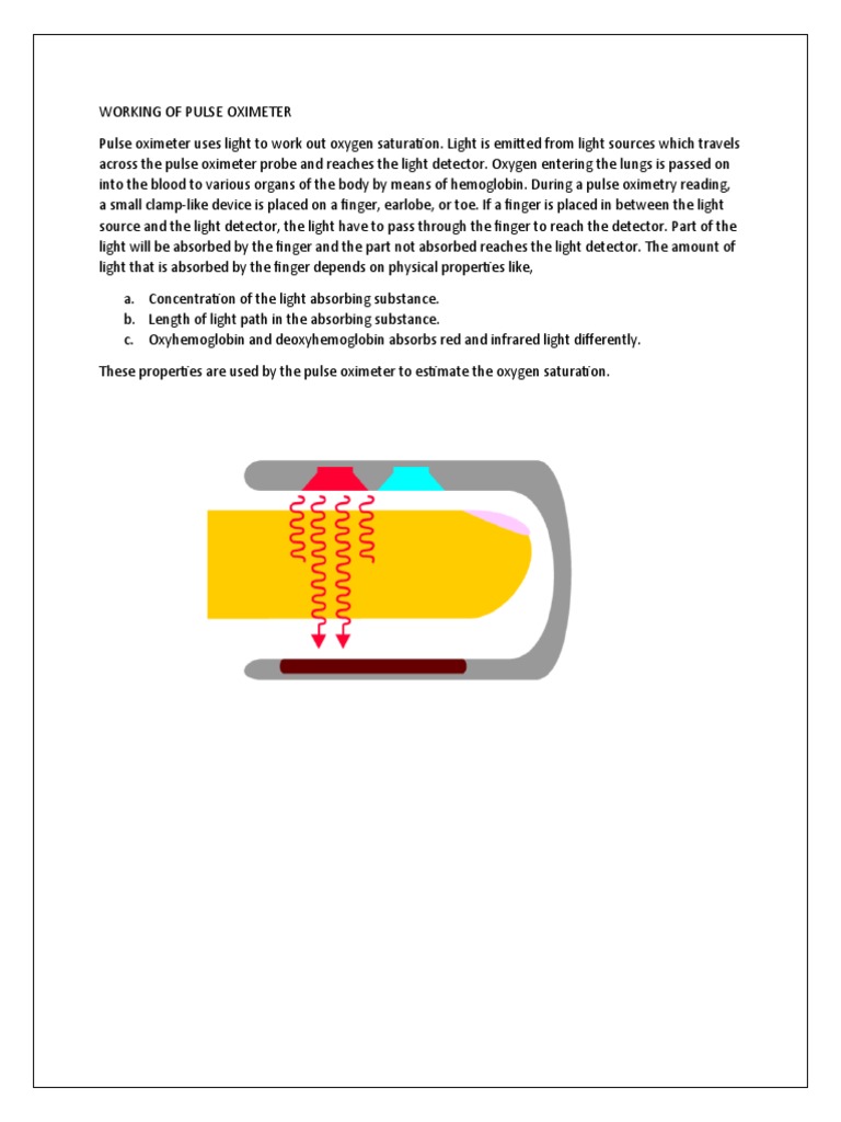 Working of Pulse Oximeter | PDF