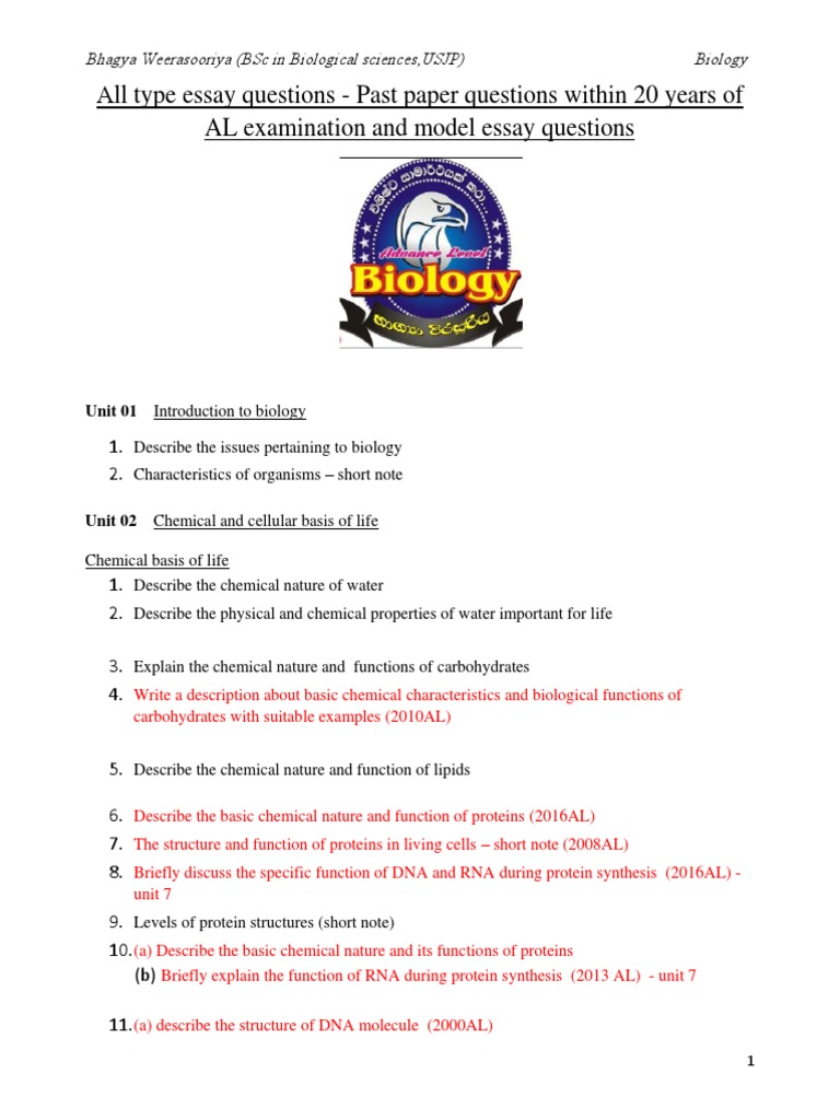 Comprehensive Biology Essay Guide | PDF | Photosynthesis | Nervous System