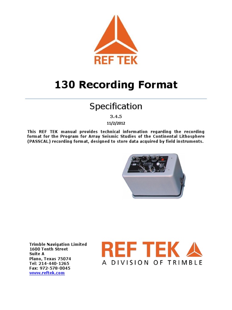 130 Recording Format: Specification | PDF | Network Packet | Flash Memory
