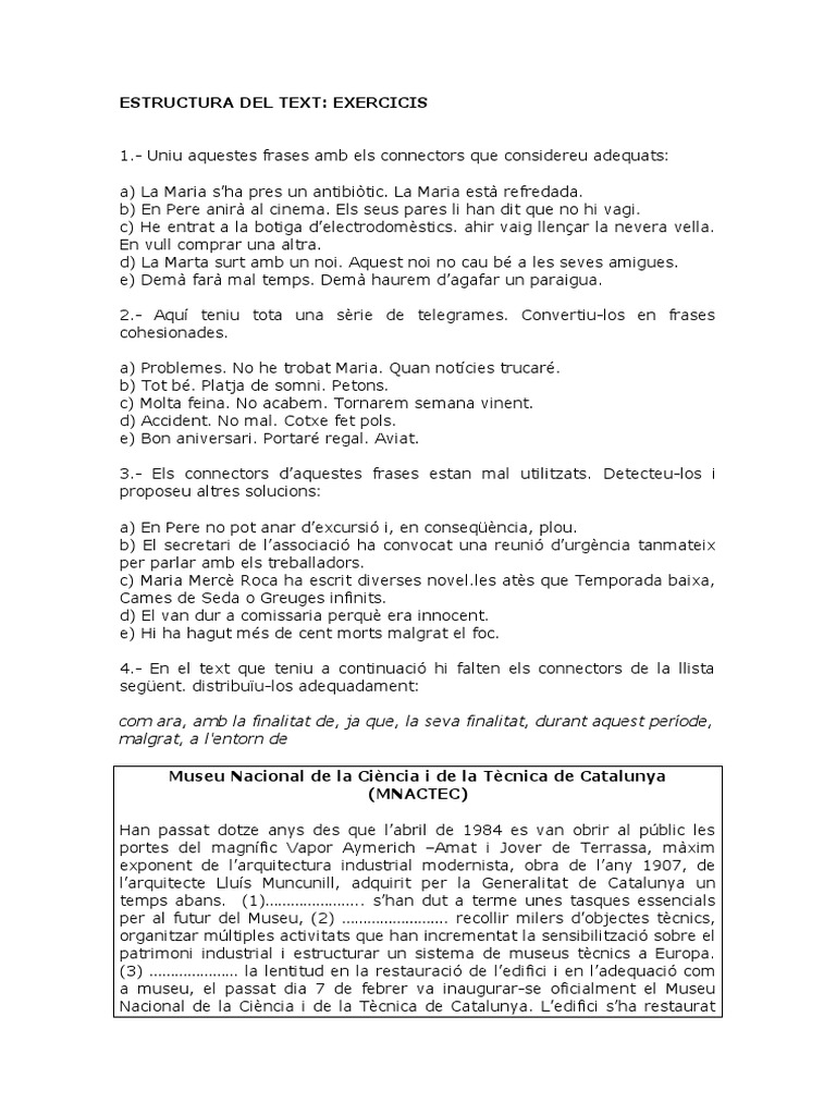 5.exercicis Estructura Del Text | PDF