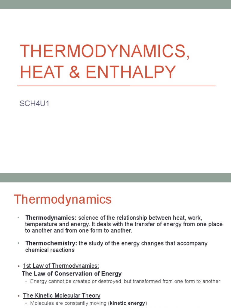 Thermodynamics, Heat & Enthalpy | PDF | Heat | Enthalpy
