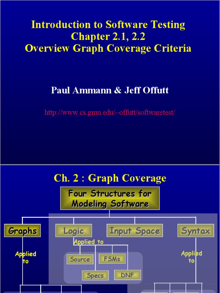 Introduction To Software Testing Chapter 2 1 2 2 Overview Graph Coverage Criteria Pdf