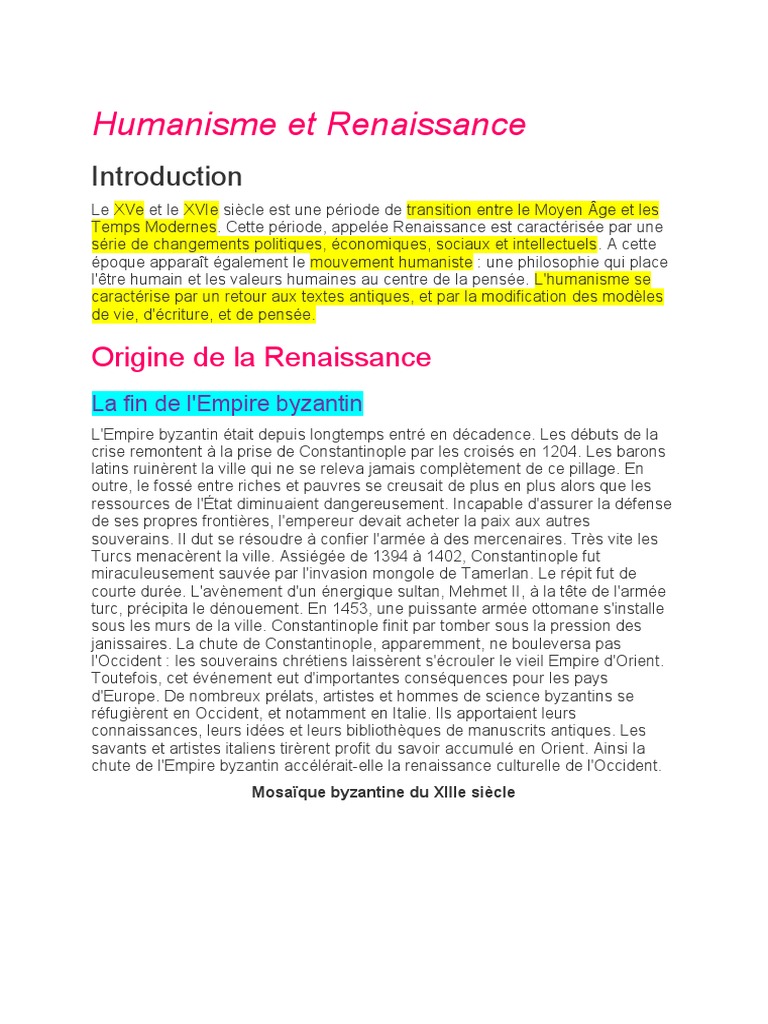 Humanisme Et Renaissance | PDF | Fortification | Art de la Renaissance