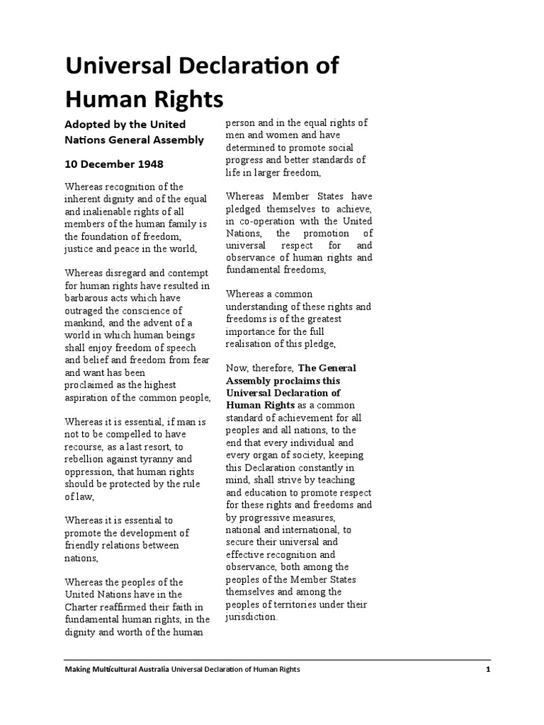 Universal Declaration of Human Rights | PDF | Crime & Violence | Crimes