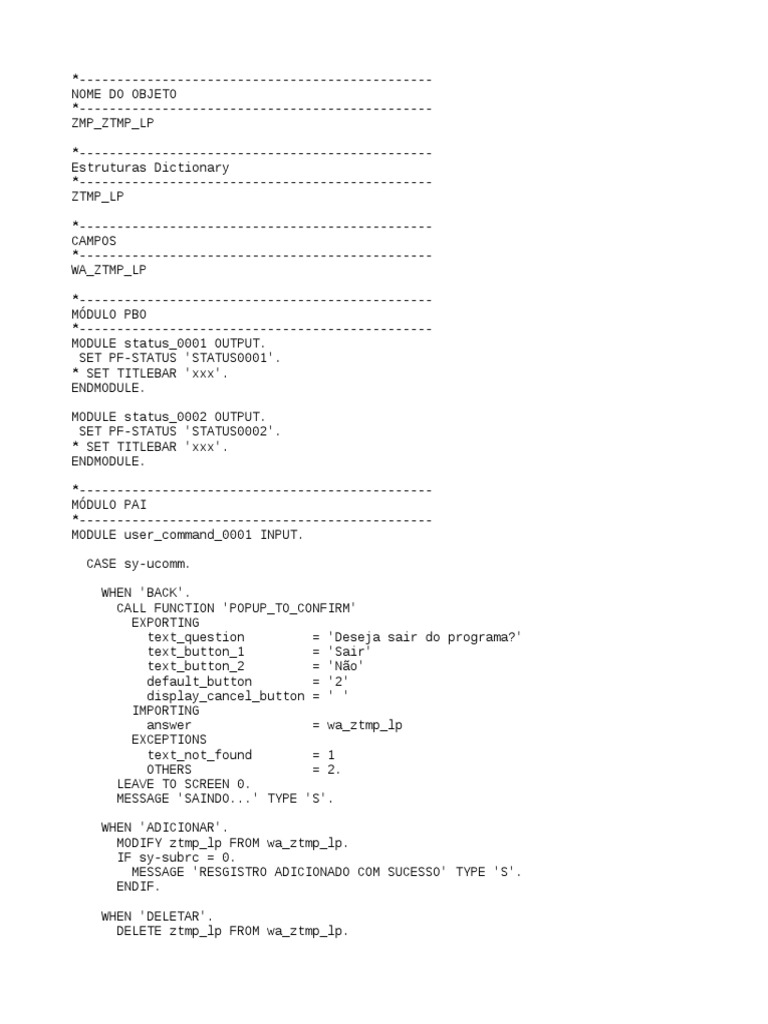 SAP - ABAP - Module Pool | Download Free PDF | Computer Programming | System Software