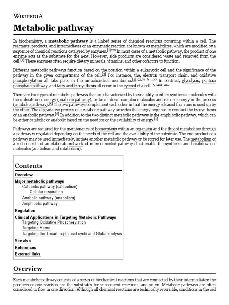 Metabolic Pathway | PDF | Metabolic Pathway | Metabolism