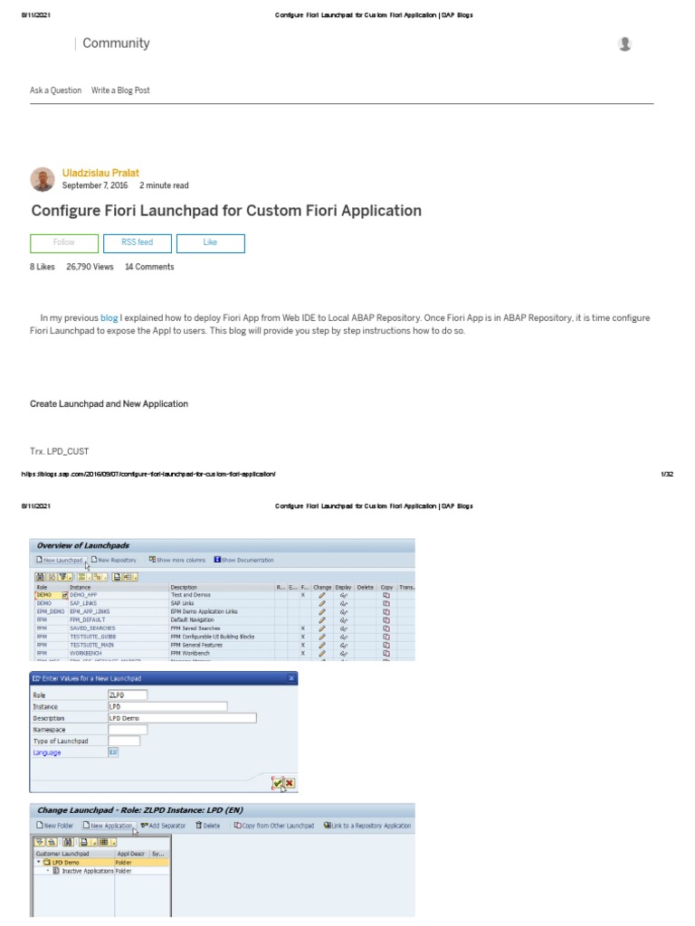Configure Fiori Launchpad For Custom Fiori Application - SAP Blogs ...
