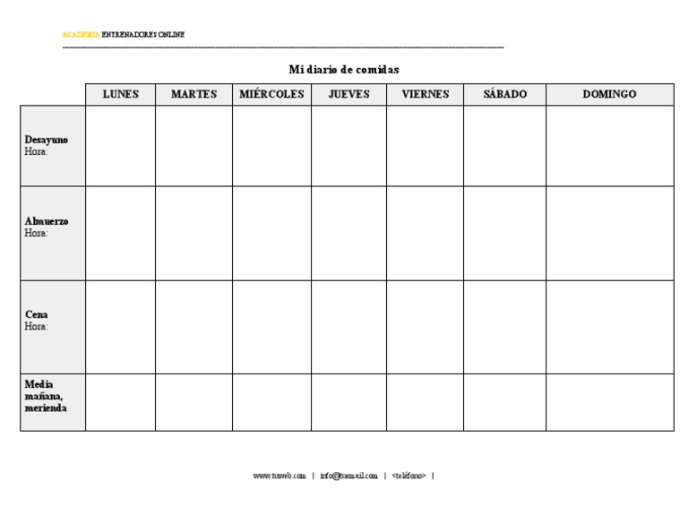 Diario de Comidas | PDF