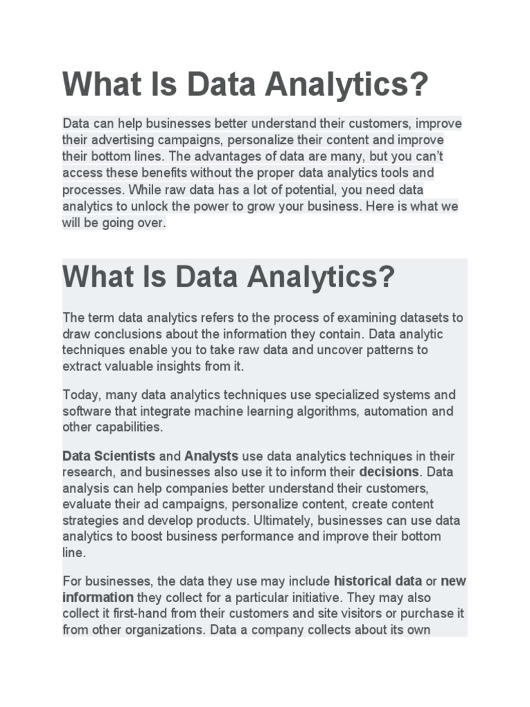 What Is Data Analytics? | PDF | Level Of Measurement | Analytics