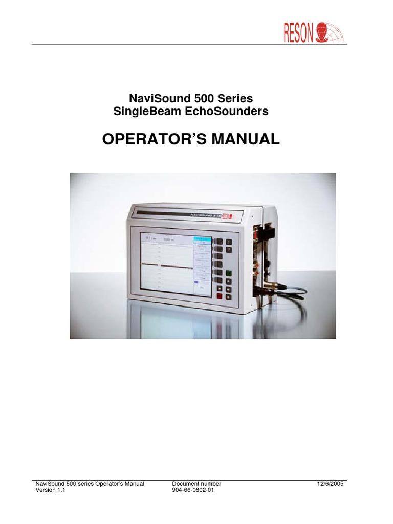 Operator'S Manual: Navisound 500 Series Singlebeam Echosounders | PDF | Menu (Computing ...